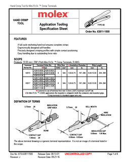 Crimp Presses and Crimp Hand Tools Part - 638111500 | Molex