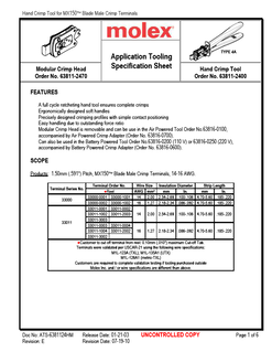 Crimp Presses and Crimp Hand Tools Part - 638112400 | Molex