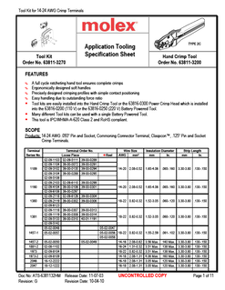 Crimp Presses and Crimp Hand Tools Part - 638113200 | Molex