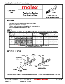Crimp Presses and Crimp Hand Tools Part - 638113800 | Molex