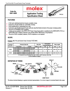 Crimp Presses and Crimp Hand Tools Part - 638116800 | Molex