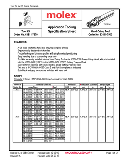Crimp Presses and Crimp Hand Tools Part - 638117500 | Molex