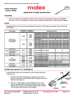 Crimp Presses and Crimp Hand Tools Part - 638120800 | Molex