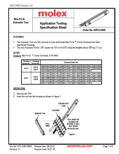 Crimp Presses and Crimp Hand Tools Part - 638130400 | Molex