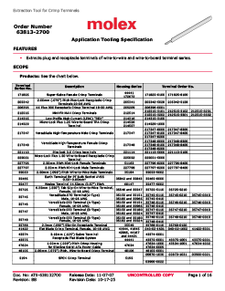 Crimp Presses and Crimp Hand Tools Part - 638132700 | Molex