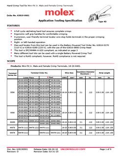Crimp Presses and Crimp Hand Tools Part - 638190901 | Molex