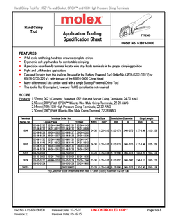 Crimp Presses and Crimp Hand Tools Part - 638190800 | Molex