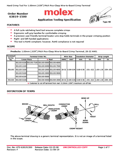 Crimp Presses and Crimp Hand Tools Part - 638191500 | Molex