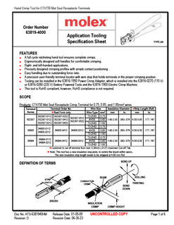 Crimp Presses and Crimp Hand Tools Part - 638194000 | Molex