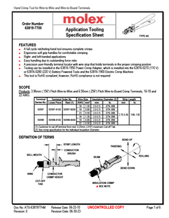 Crimp Presses and Crimp Hand Tools Part - 638197770 | Molex