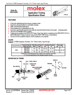 Crimp Presses and Crimp Hand Tools Part - 638198000 | Molex