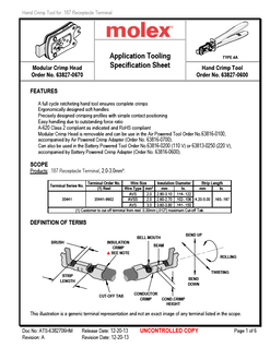 Crimp Presses and Crimp Hand Tools Part - 638270670 | Molex