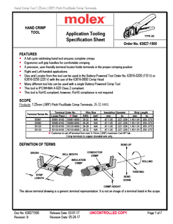 Crimp Presses and Crimp Hand Tools Part - 638271500 | Molex