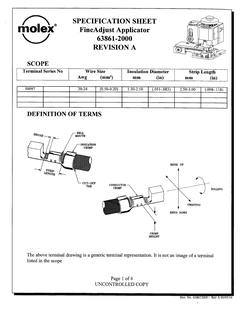 Applicators and Crimp Modules Part - 638612000 | Molex