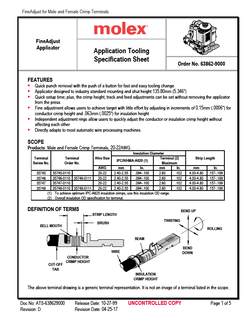 Applicators and Crimp Modules Part - 638629000 | Molex