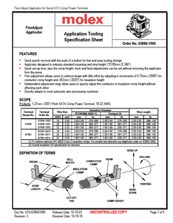 Applicators and Crimp Modules Part - 638661000 | Molex