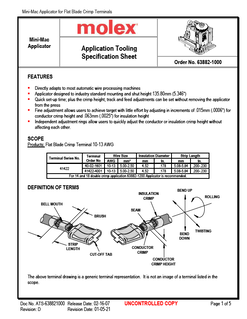 Applicators and Crimp Modules Part - 638821000 | Molex