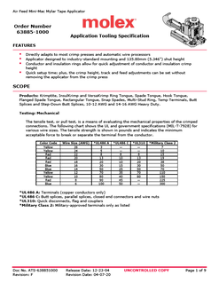 Applicators and Crimp Modules Part - 638851000 | Molex