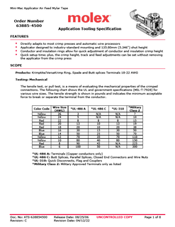Applicators and Crimp Modules Part - 638854500 | Molex