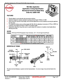 Applicators and Crimp Modules Part - 638951000 | Molex