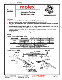 Applicators and Crimp Modules Part - 639000400 | Molex