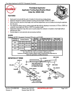 Applicators and Crimp Modules Part - 639001000 | Molex