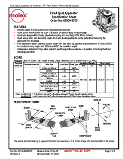 Applicators and Crimp Modules Part - 639009700 | Molex