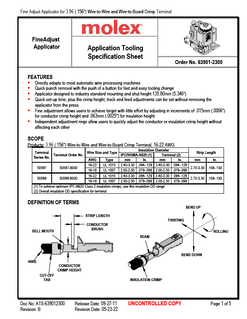 Applicators and Crimp Modules Part - 639012300 | Molex