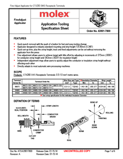 Applicators and Crimp Modules Part - 639017800 | Molex