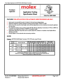 Applicators and Crimp Modules Part - 639018600 | Molex