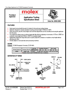 Applicators and Crimp Modules Part - 639022800 | Molex
