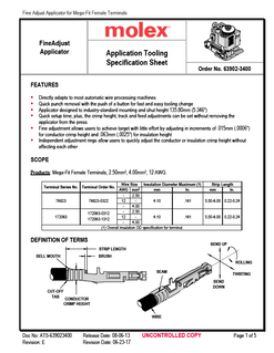 Applicators and Crimp Modules Part - 639023400 | Molex