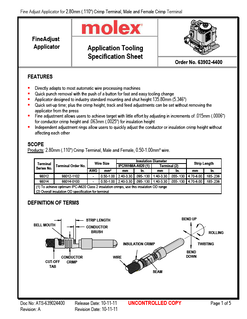 Applicators and Crimp Modules Part - 639024400 | Molex