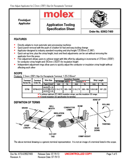 Applicators and Crimp Modules Part - 639027400 | Molex