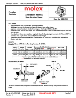 Applicators and Crimp Modules Part - 639031800 | Molex
