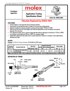 Applicators and Crimp Modules Part - 639032800 | Molex