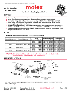 Applicators and Crimp Modules Part - 639043600 | Molex