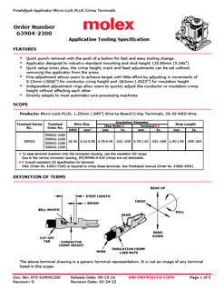 Applicators and Crimp Modules Part - 639042300 | Molex