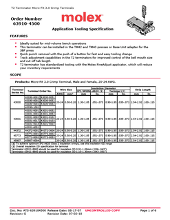 Applicators and Crimp Modules Part - 639104500 | Molex