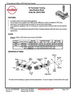 Applicators and Crimp Modules Part - 639107600 | Molex