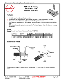 Applicators and Crimp Modules Part - 639114100 | Molex