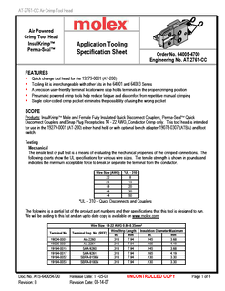Crimp Presses and Crimp Hand Tools Part - 640054700 | Molex