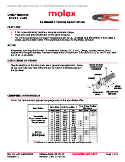 Crimp Presses and Crimp Hand Tools Part - 640160036 | Molex
