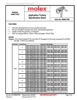 Crimp Presses and Crimp Hand Tools Part - 690081090 | Molex
