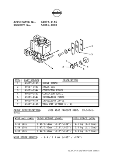 Applicators and Crimp Modules Part - 690371165 | Molex