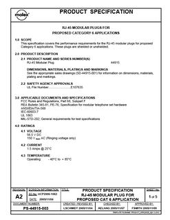 Modular Jacks and Plugs Part - 449150022 | Molex