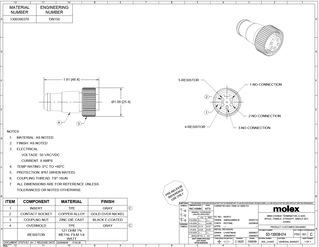 Circular Industrial Connectors Part - 1300390376 | Molex