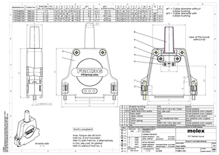D-Sub Backshells Part - 1727040100 | Molex