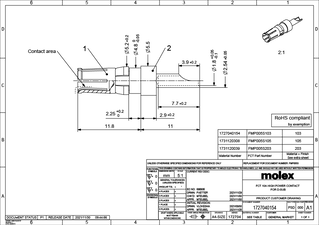 D-Sub Contacts Part - 1727040154 | Molex