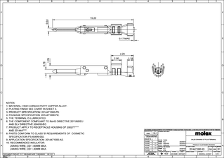 Crimp Terminals Part - 2014471200 | Molex